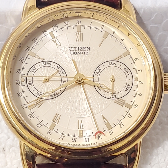 Citizen | Accessories | Vintage Citizen Mens Day Date Month Gold Plated ...